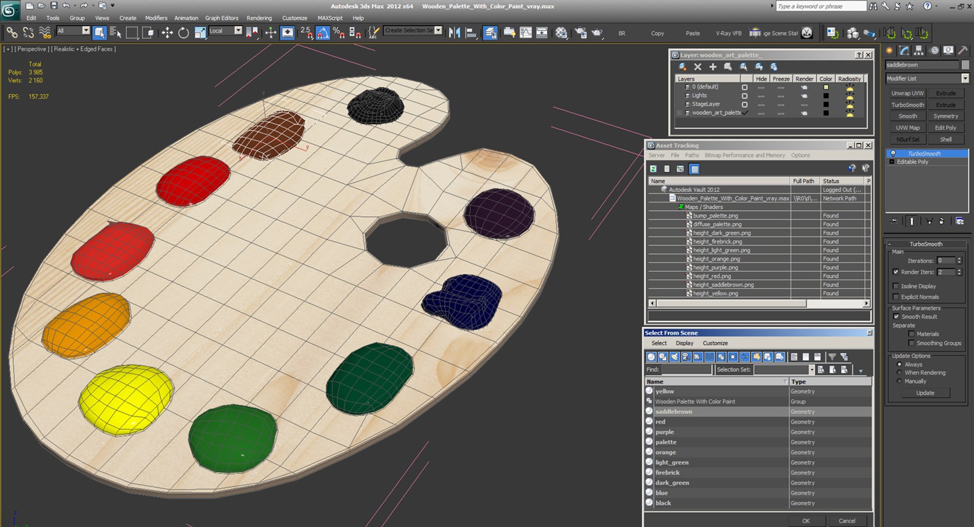 Wooden Palette Color Paint 3D Model - TurboSquid 1224205