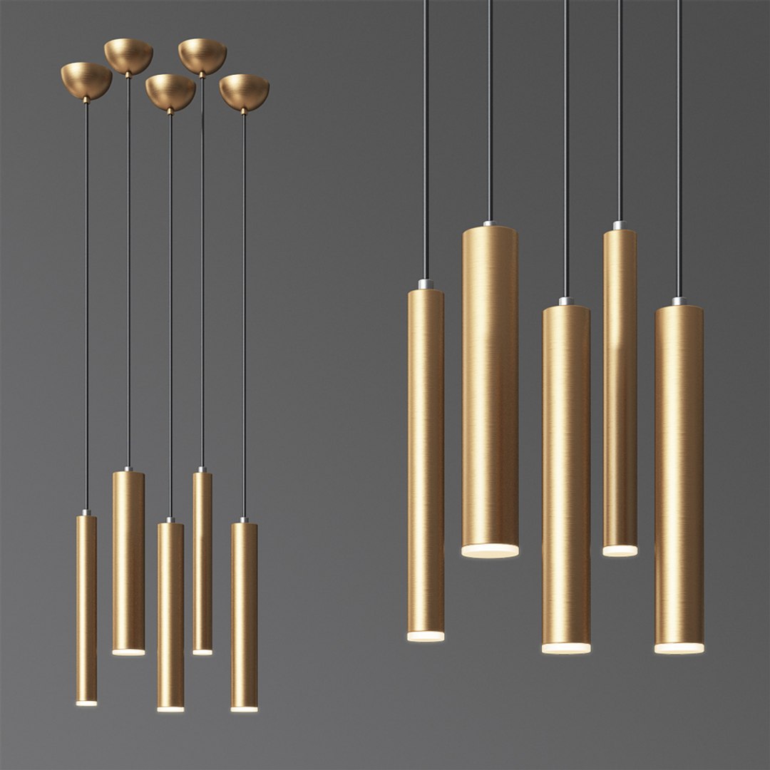 Cylindrical led pendant 3D - TurboSquid 1608379