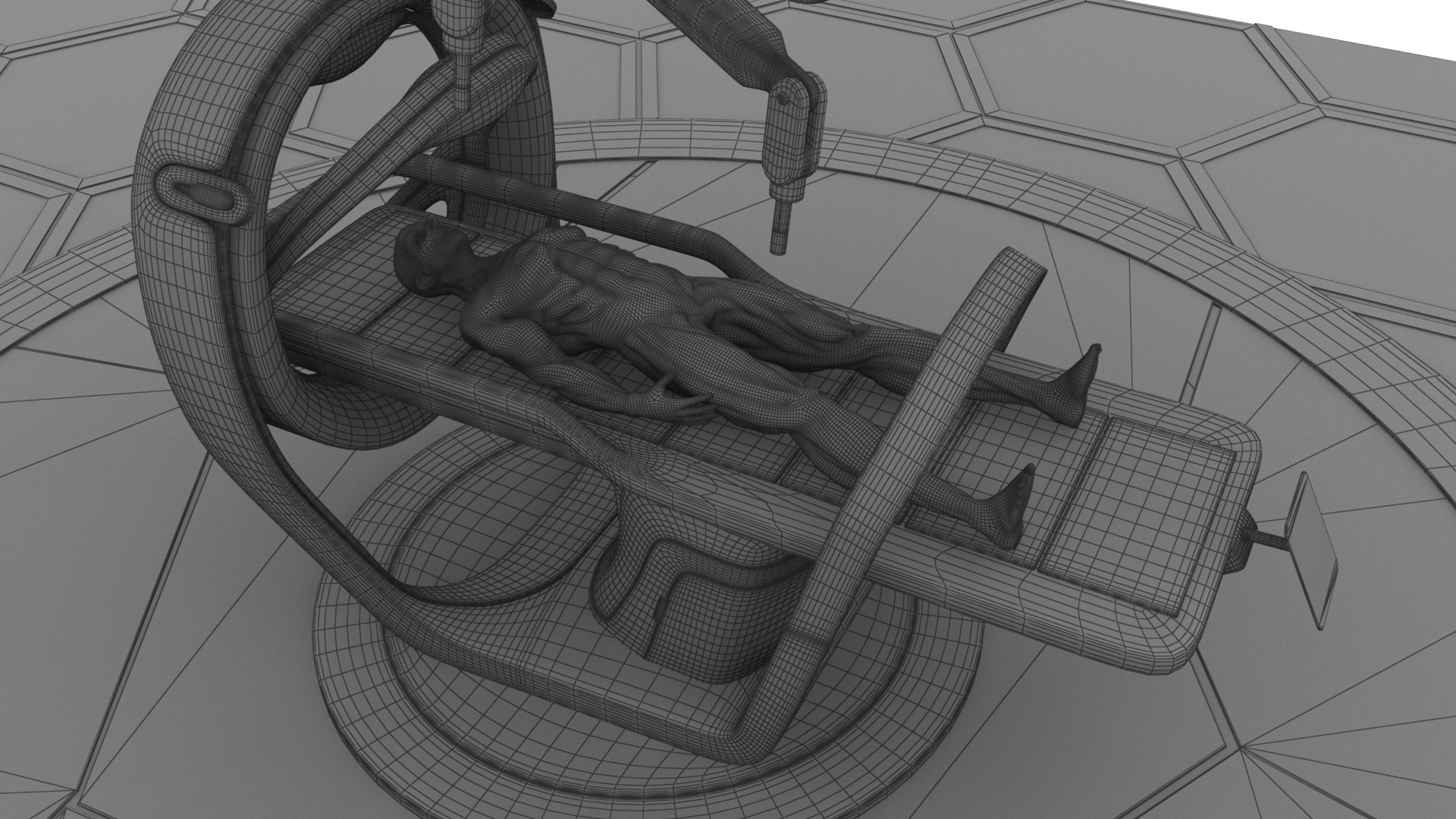 3D Model Sci-fi Lab Bed Robot Arm - TurboSquid 1622352