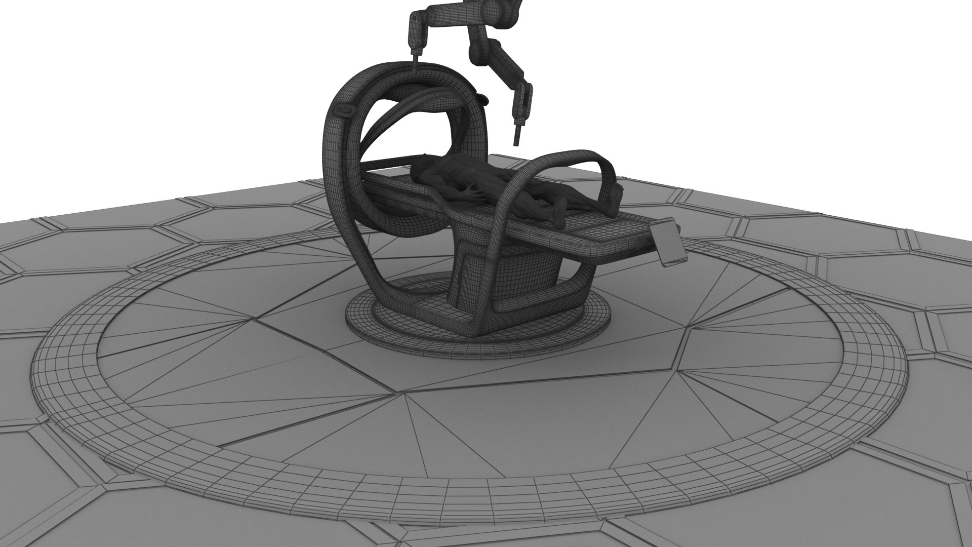 3D Model Sci-fi Lab Bed Robot Arm - TurboSquid 1622352