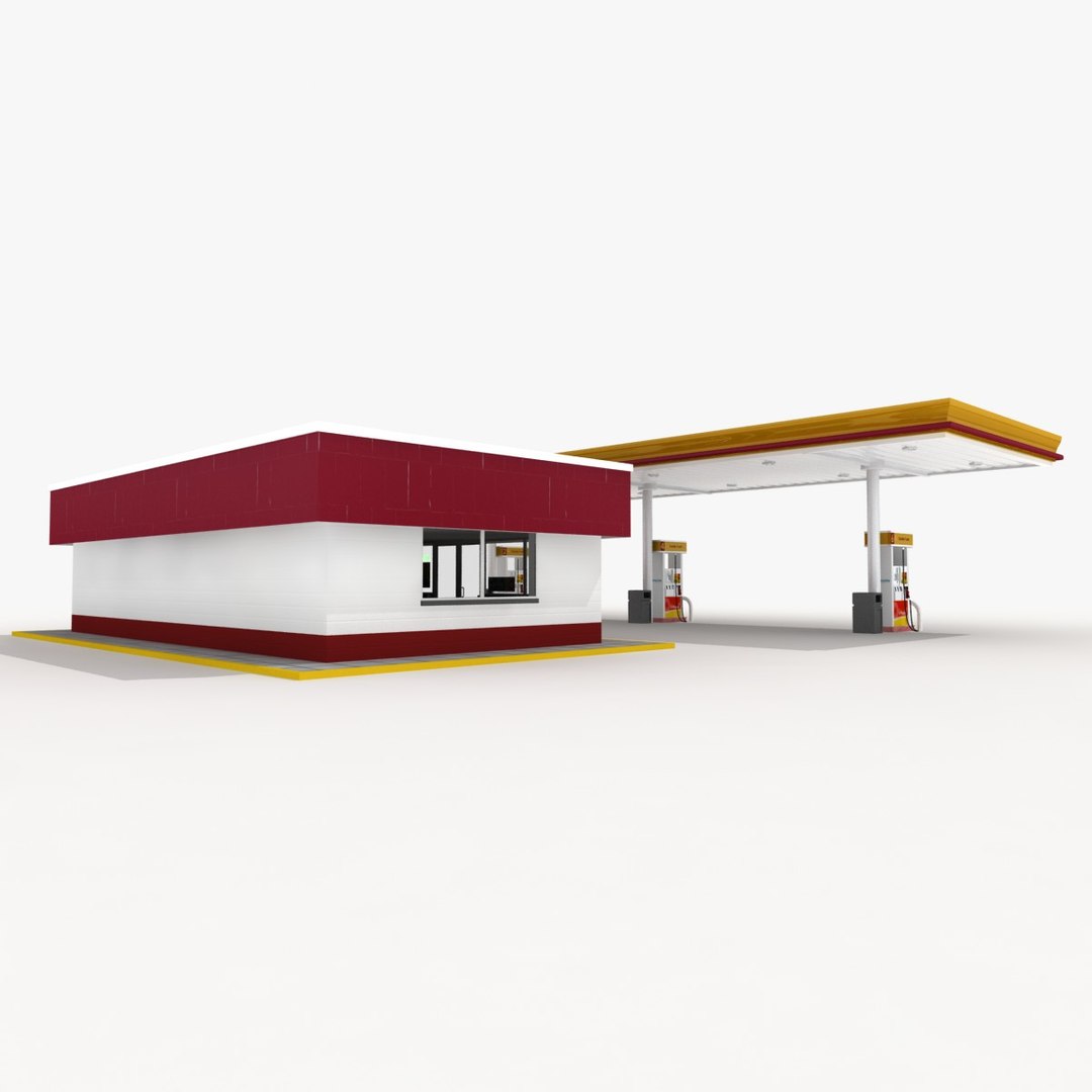3d Model Shell Gas Station Convenience Store