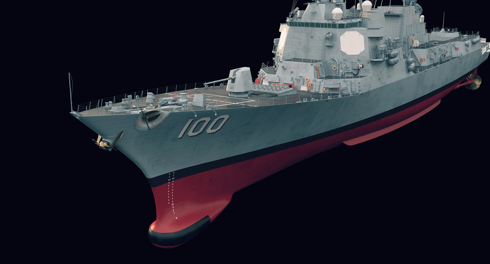 uss kidd 3d model