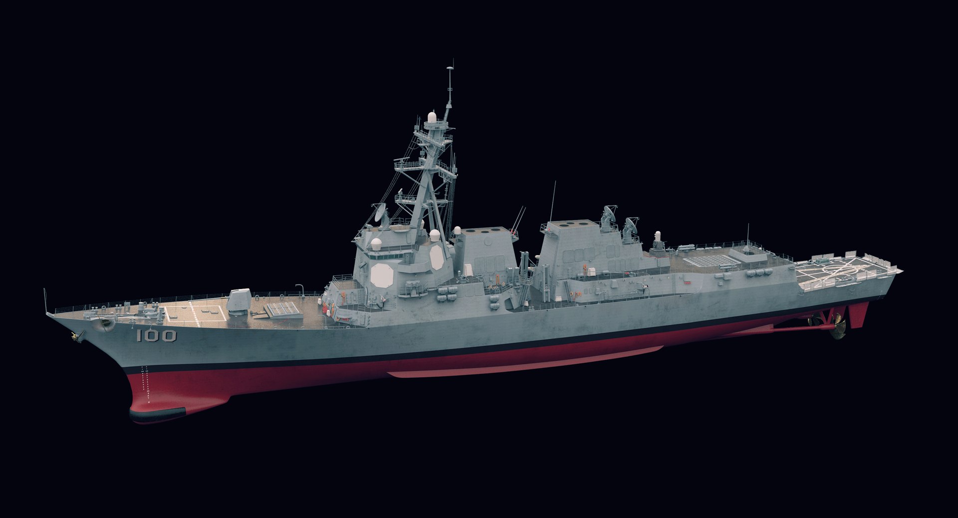 uss kidd 3d model