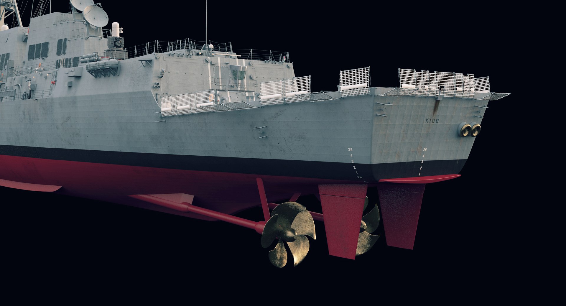 uss kidd 3d model