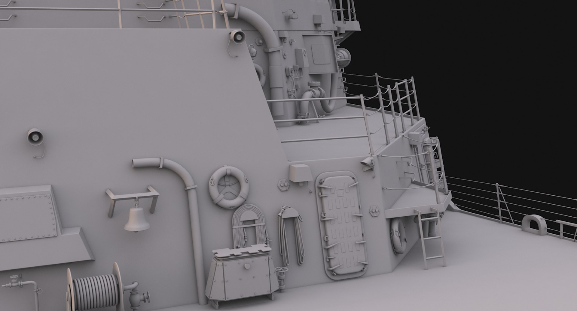 uss kidd 3d model