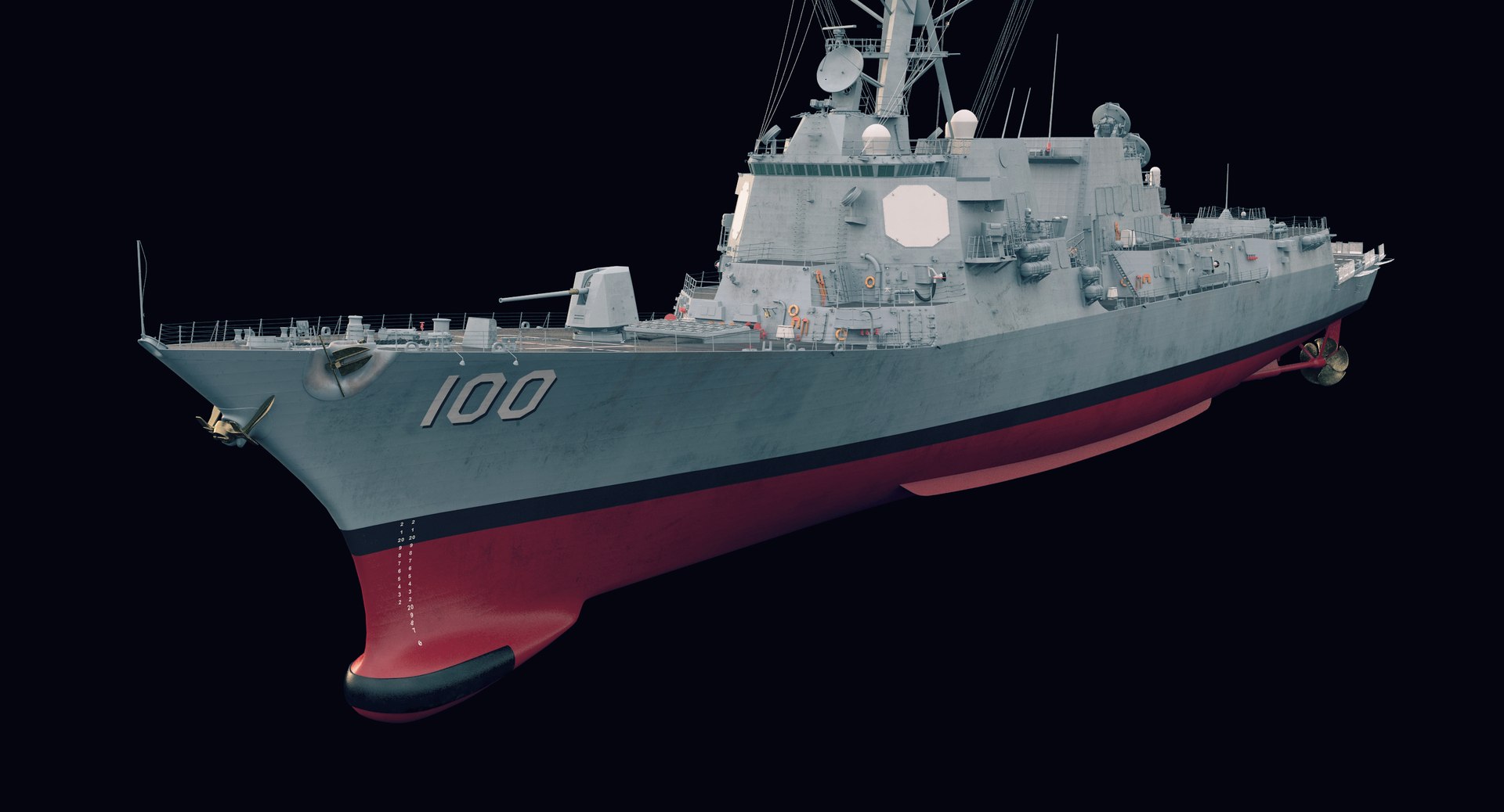uss kidd 3d model