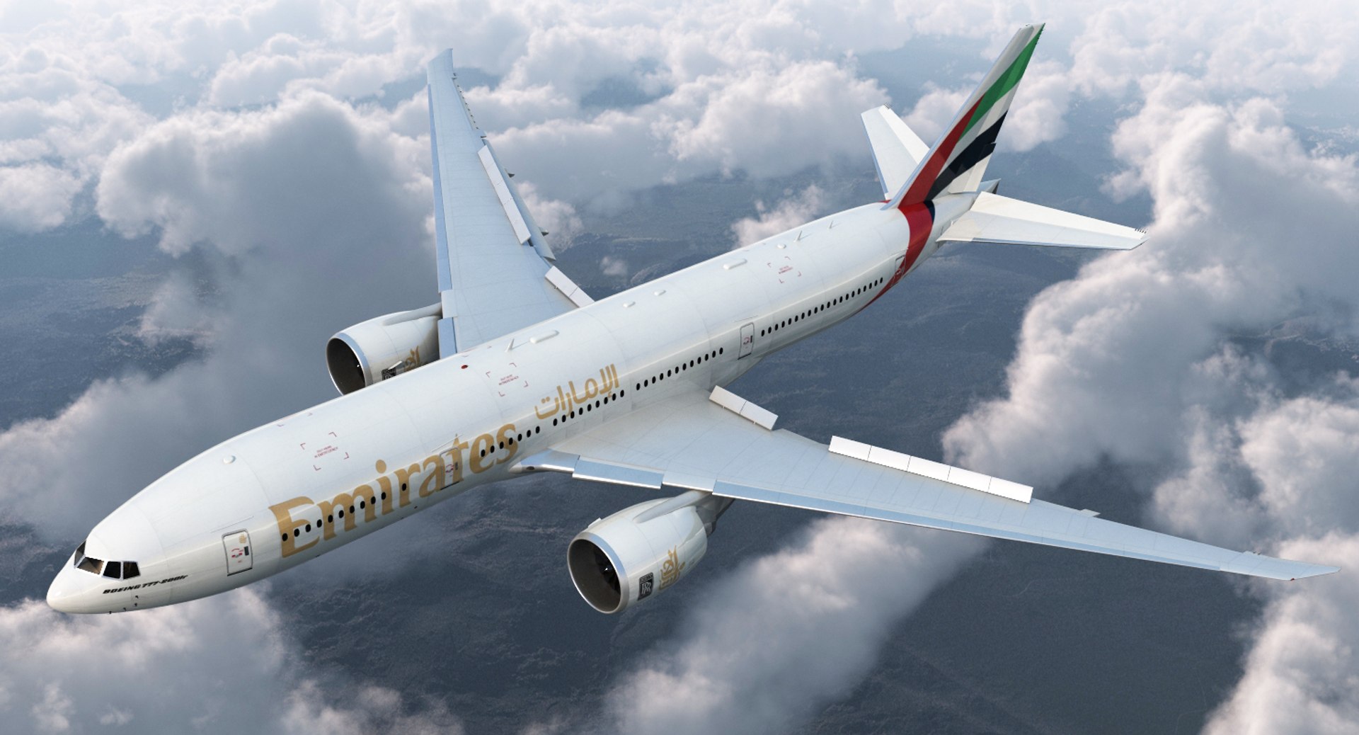3d Model Boeing 777 200lr Emirates
