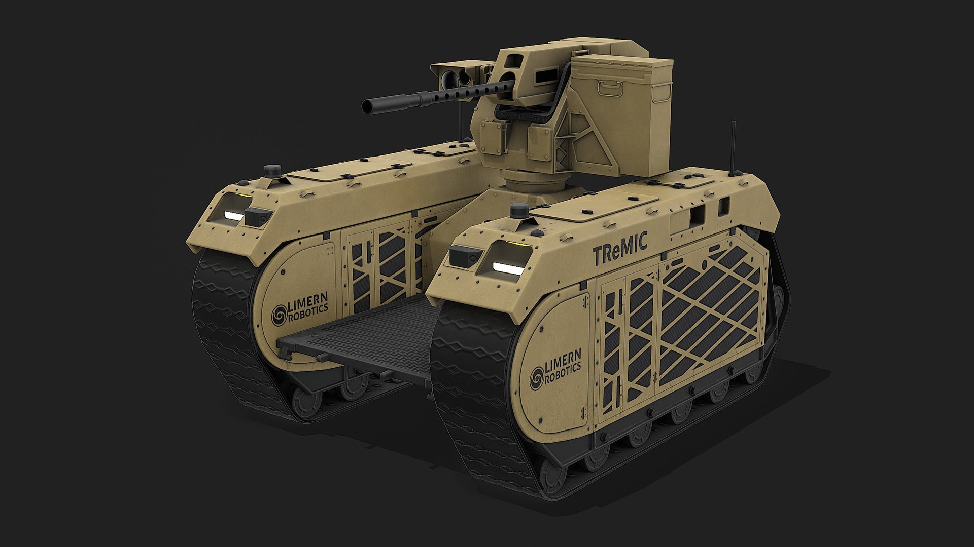 Smart Military Robot With Remote Machine Gun - Yellow 3D - TurboSquid ...