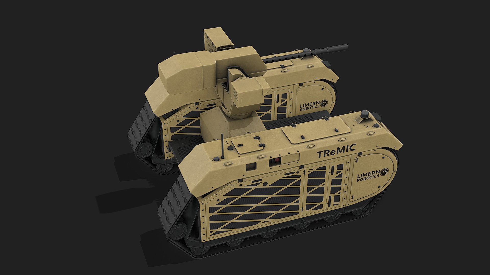 Smart Military Robot With Remote Machine Gun - Yellow 3D - TurboSquid ...