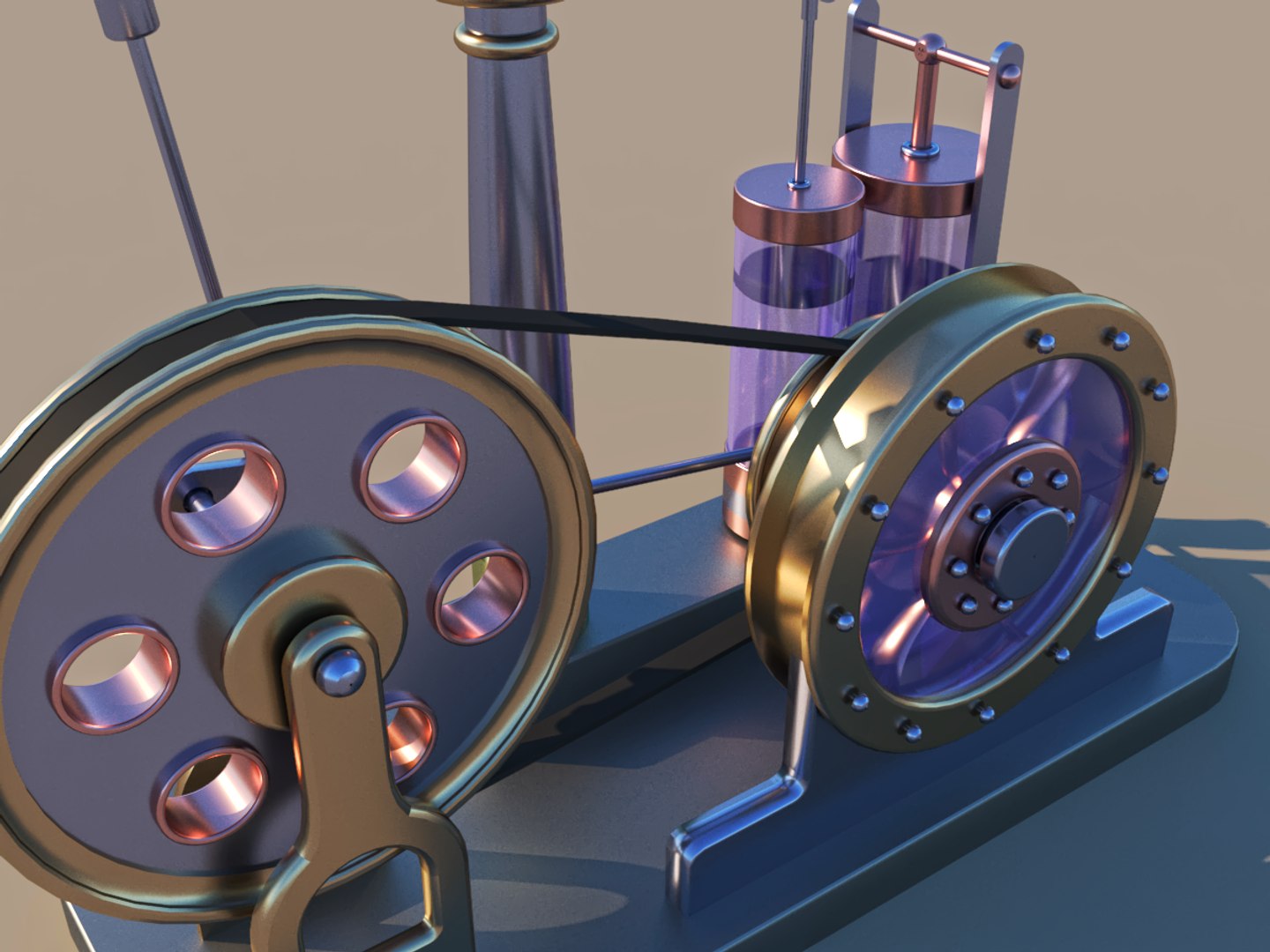 Steam engine 3D model - TurboSquid 1948444