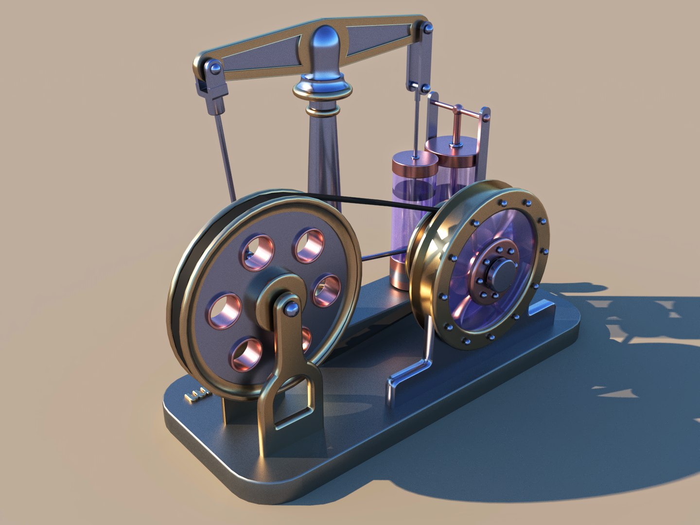 Steam engine 3D model - TurboSquid 1948444