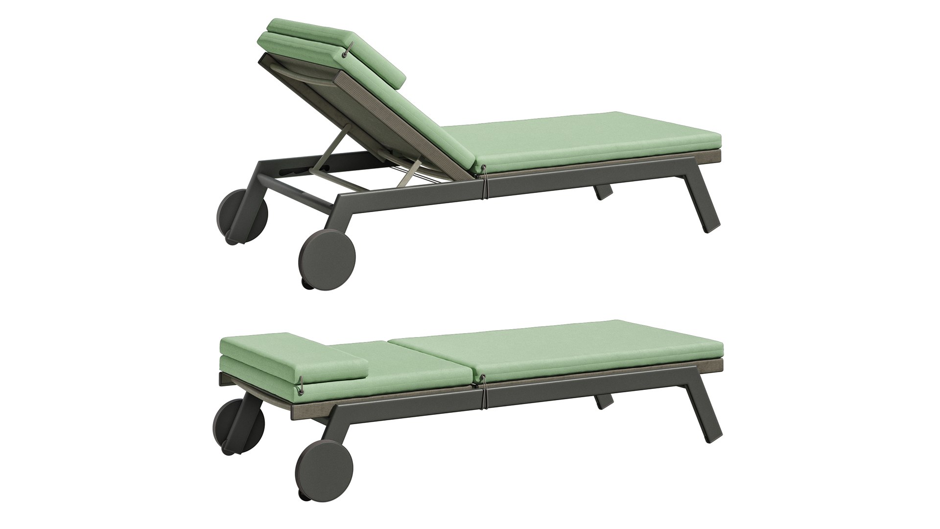 3D Kettal Molo KS4210900 Chaise Lounge On Wheels - TurboSquid 2197329
