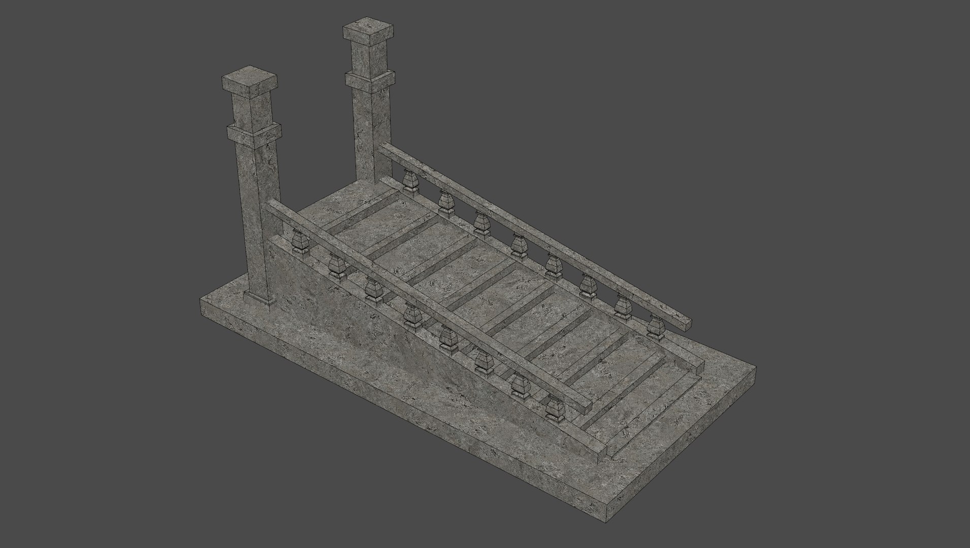 Free 3D Stone Ramp Stairs Model - TurboSquid 2420617