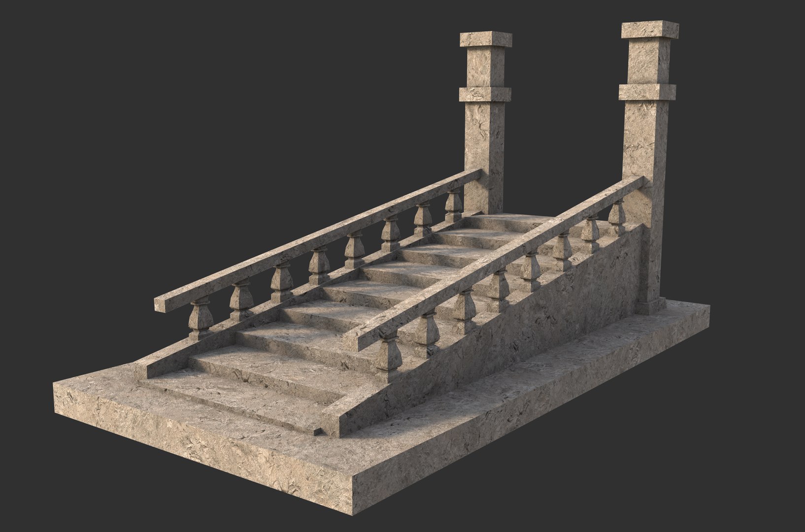 Free 3D Stone Ramp Stairs Model - TurboSquid 2420617
