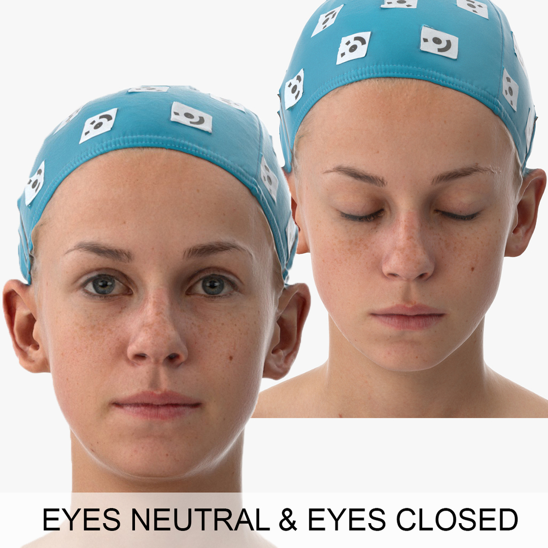 modelo 3d Rhea Clean Scans Eyes Neutral and Eyes closed Collection ...