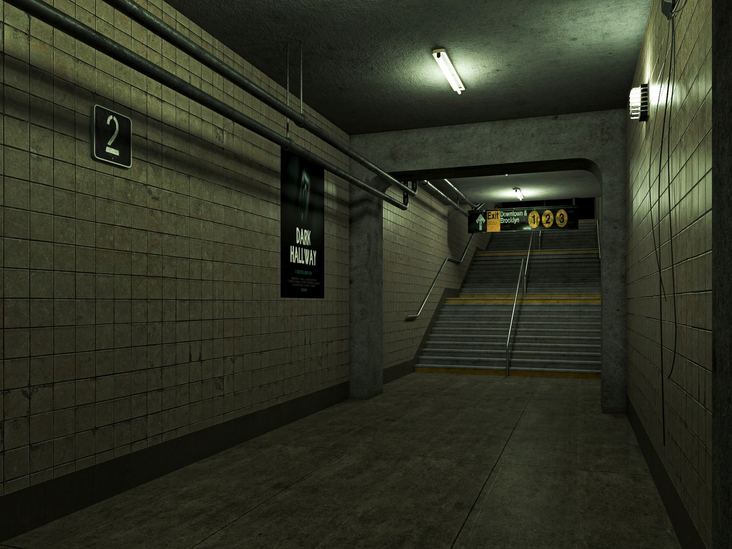 3D Old Scary Subway Stair Corridor - TurboSquid 2104658