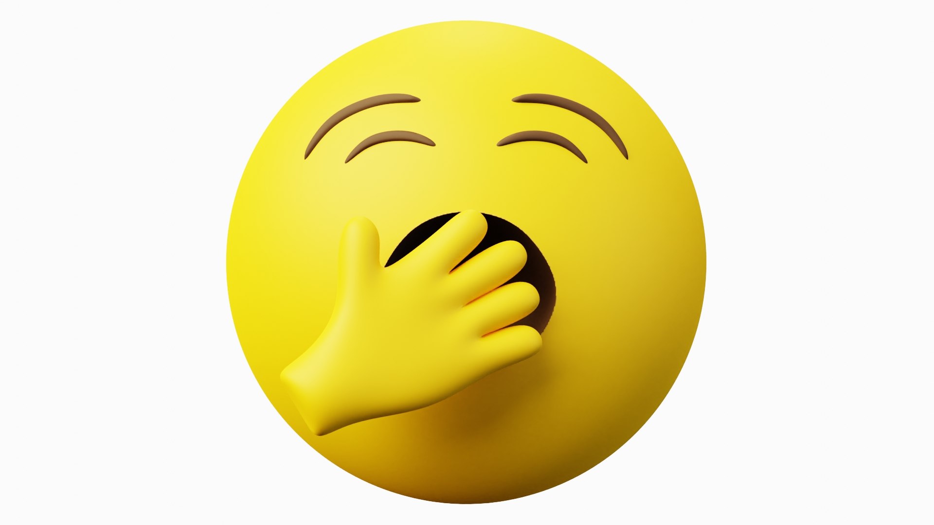 Yawning Or Tired Yellow Ball Emoticon Emoji Or Smiley 3D Model - TurboSquid 1989923