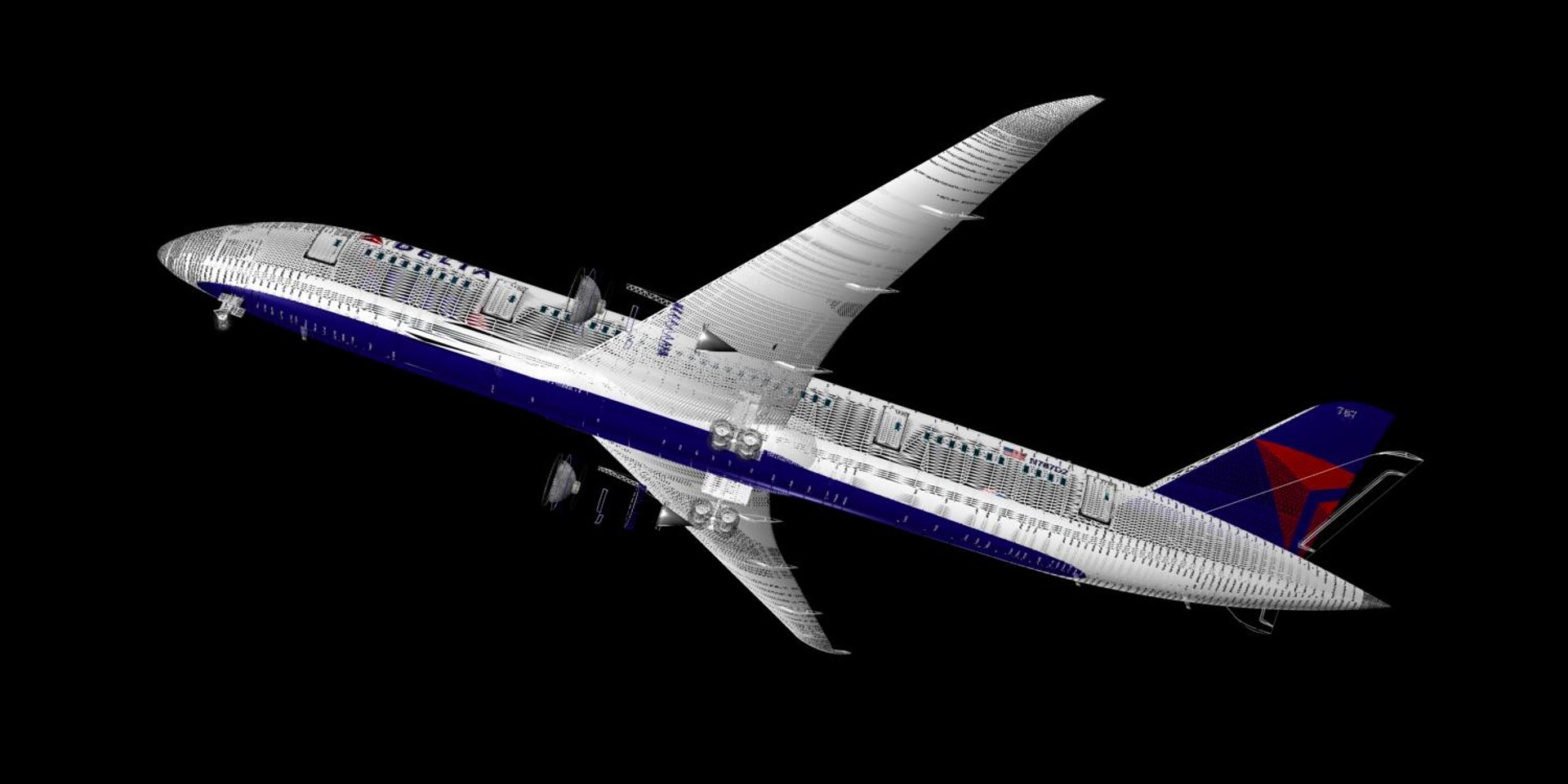 Delta Airlines 787 Dreamliner 3d Model