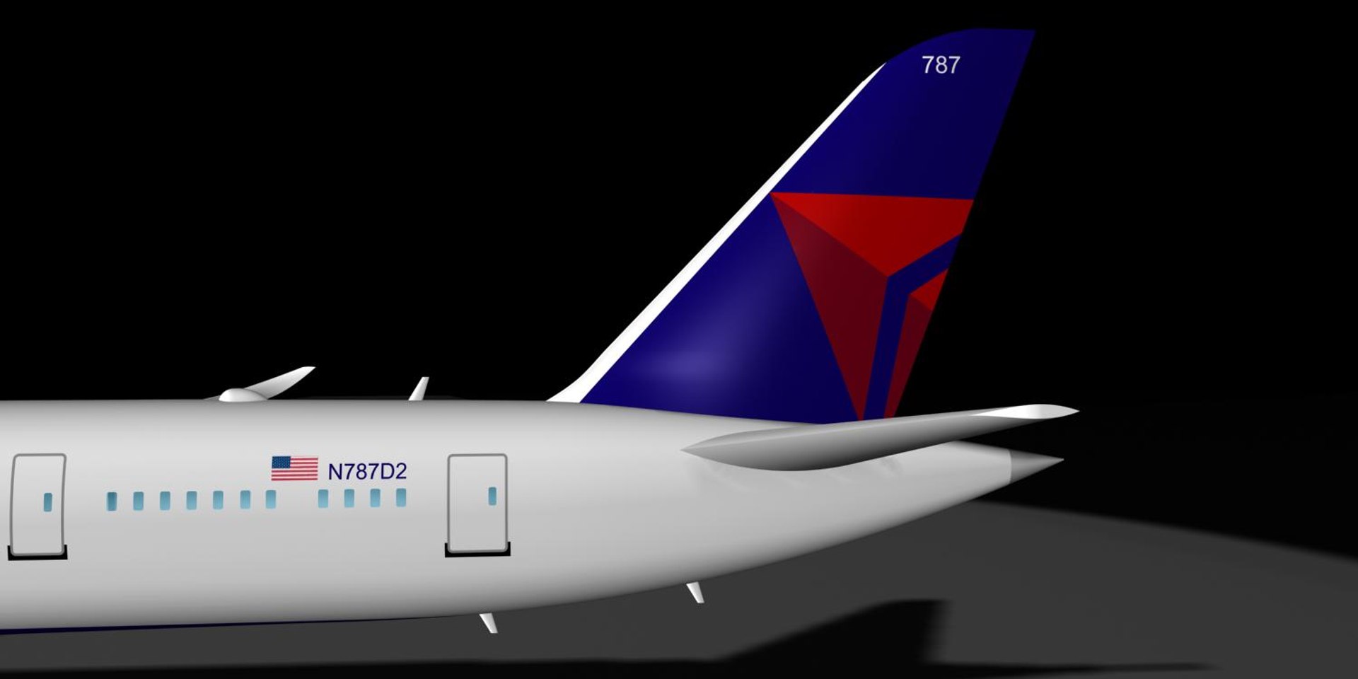 Delta Airlines 787 Dreamliner 3d Model