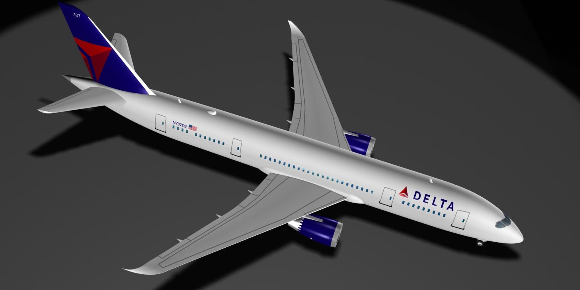 Delta Airlines 787 Dreamliner 3d Model