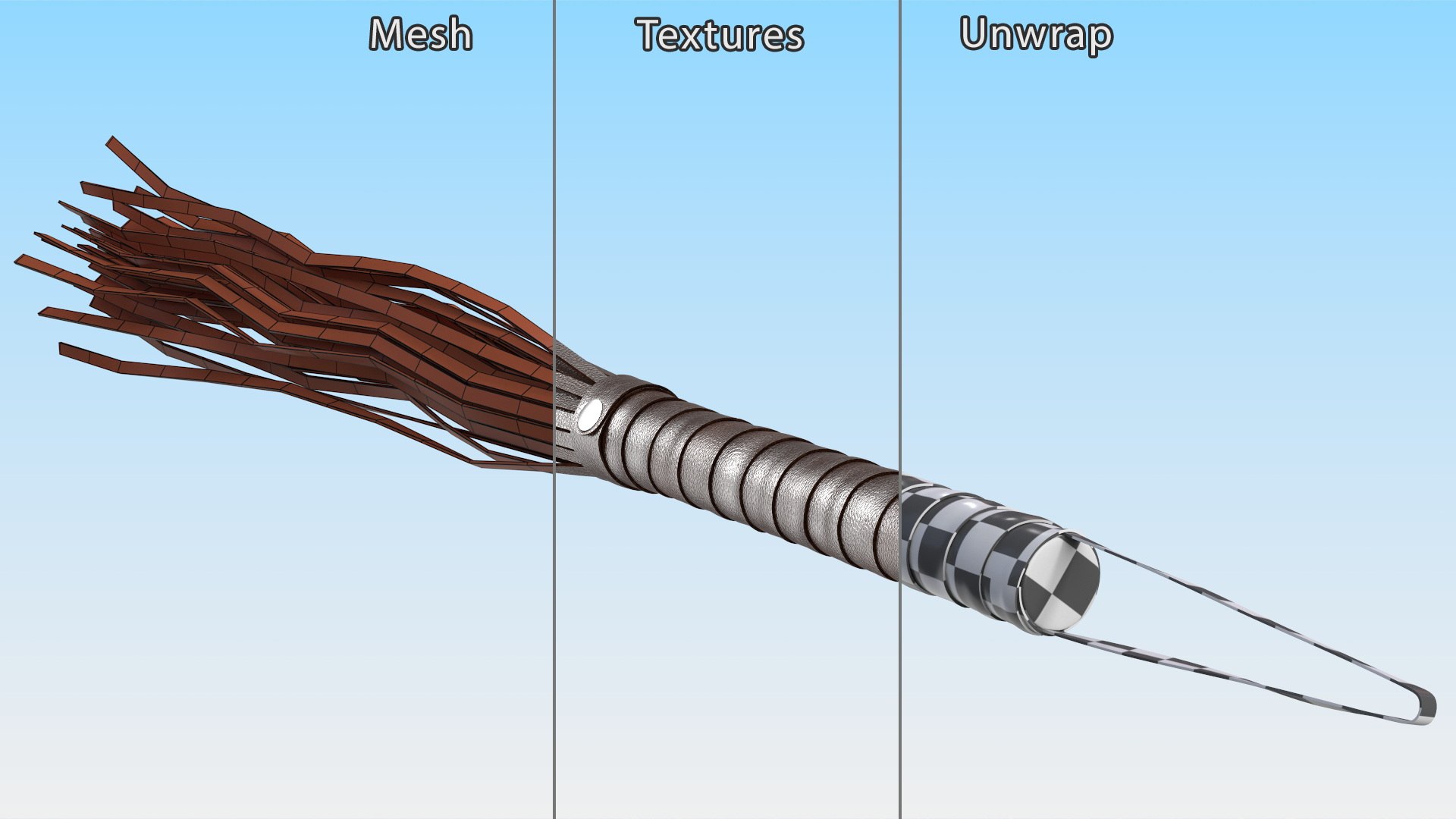 Hanging Short Whip Leather Brown 3D Model - TurboSquid 2029511