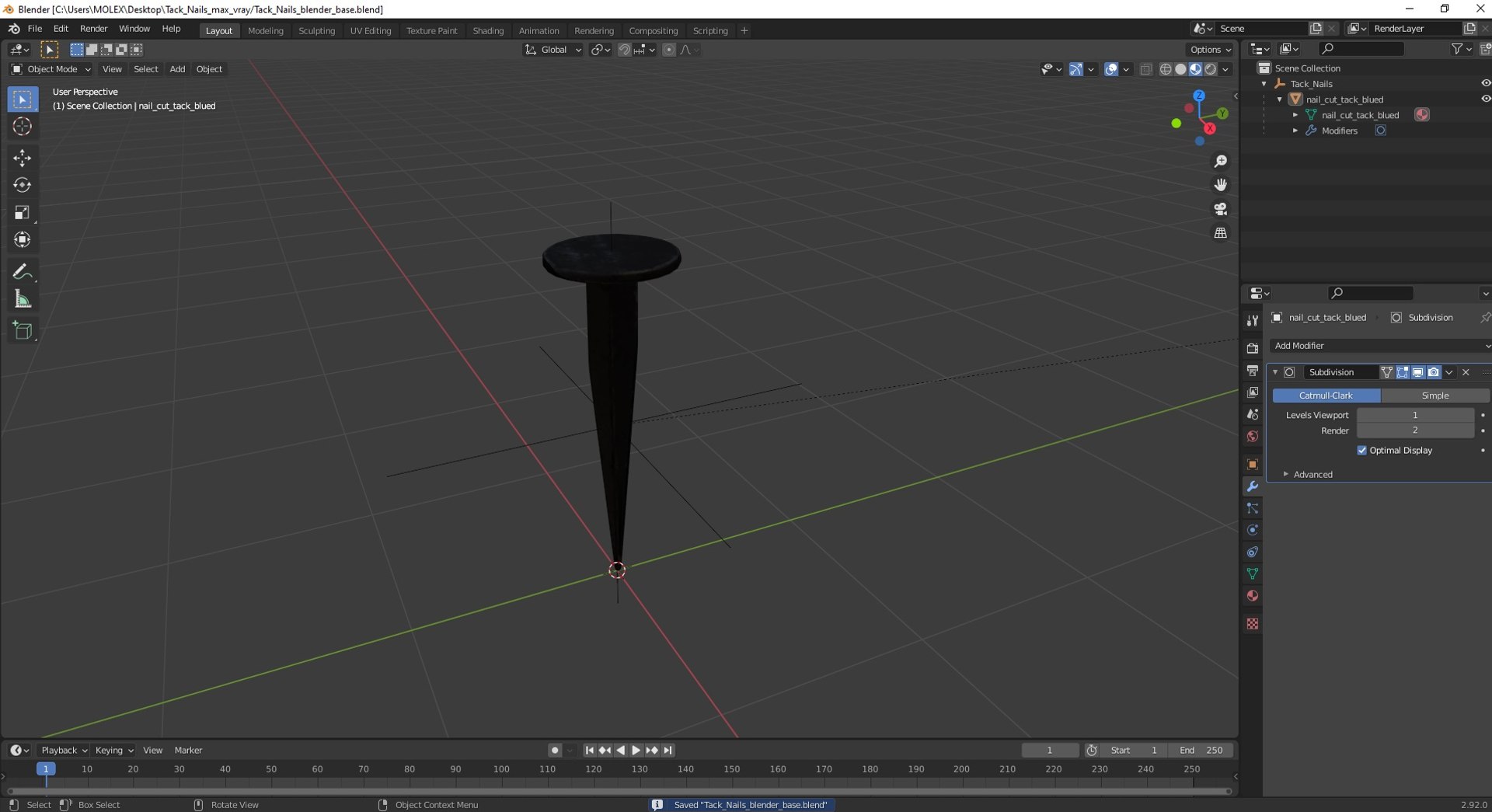 3D Model Tack Nails - TurboSquid 2059715