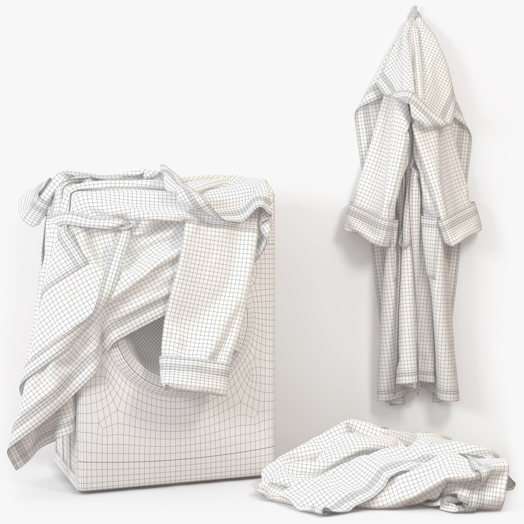 3ds Max Bathrobe Cloth Linen