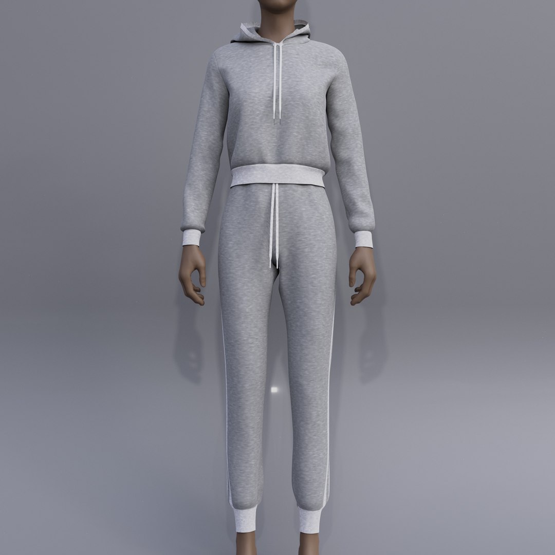 3D female joggers - hoodie - TurboSquid 1466524