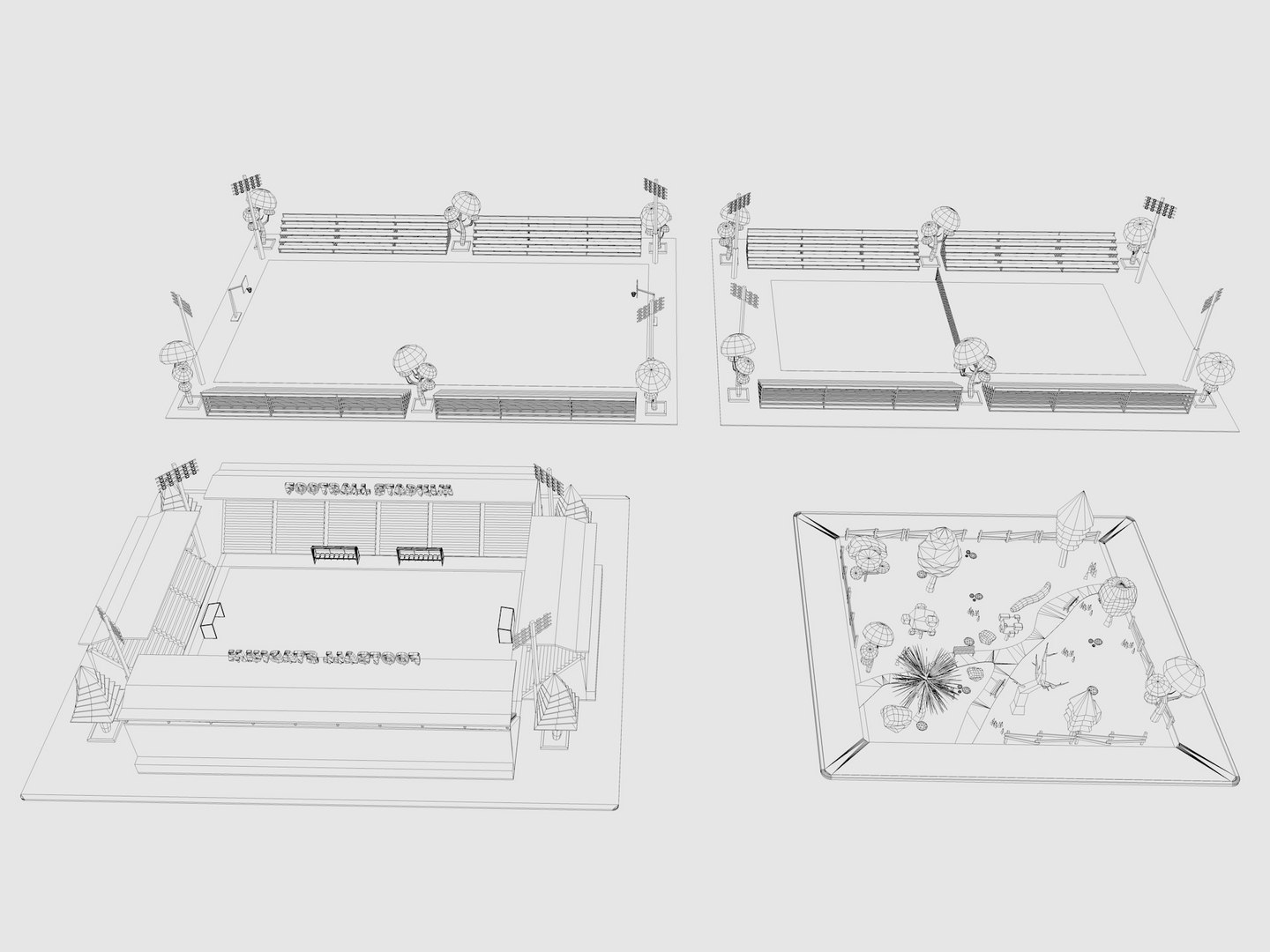 Cartoon Sport Buildings Pack Low-poly 3D Model 3D Model - TurboSquid ...