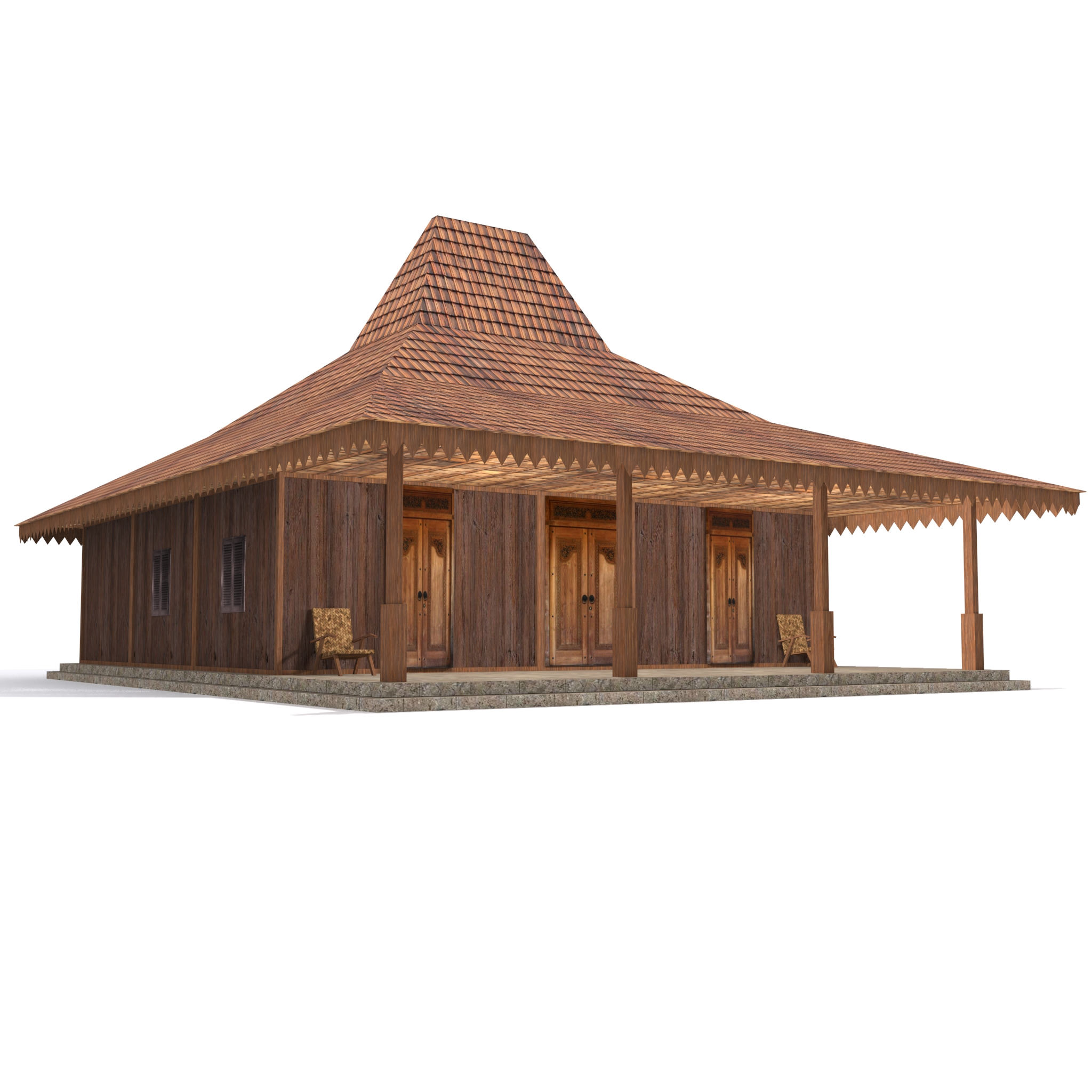 Joglo House or Rumah Joglo 3D model - TurboSquid 1781534