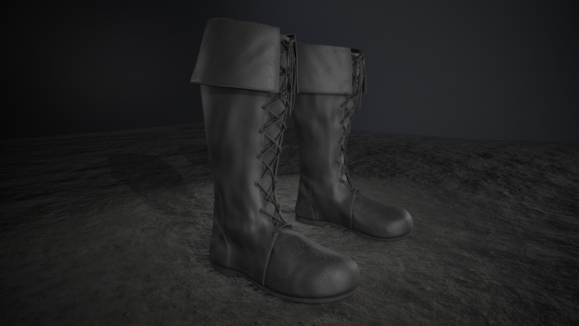 3D Black Medieval Boots Model - TurboSquid 1624733