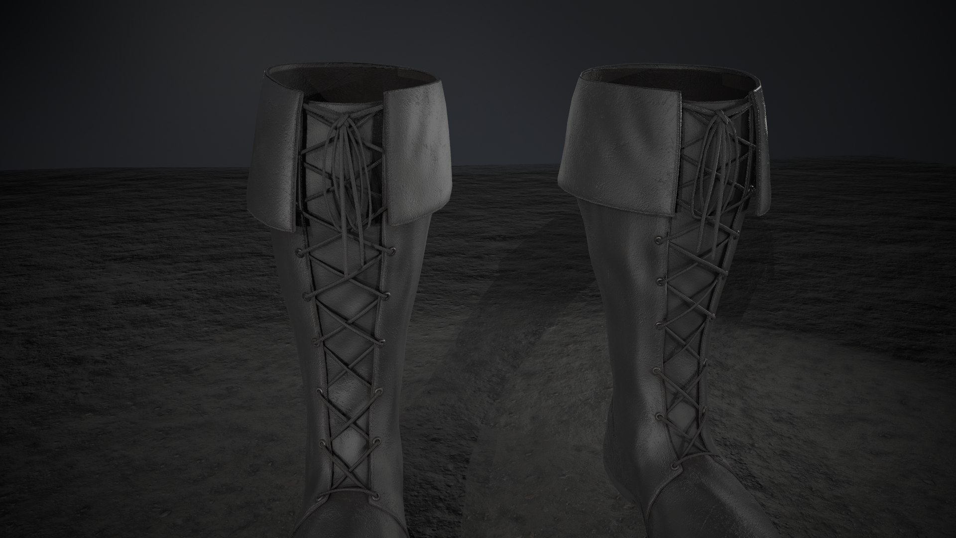 3D Black Medieval Boots Model - TurboSquid 1624733