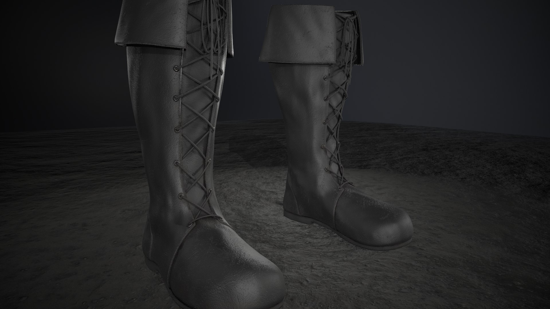 3D black medieval boots model - TurboSquid 1624733