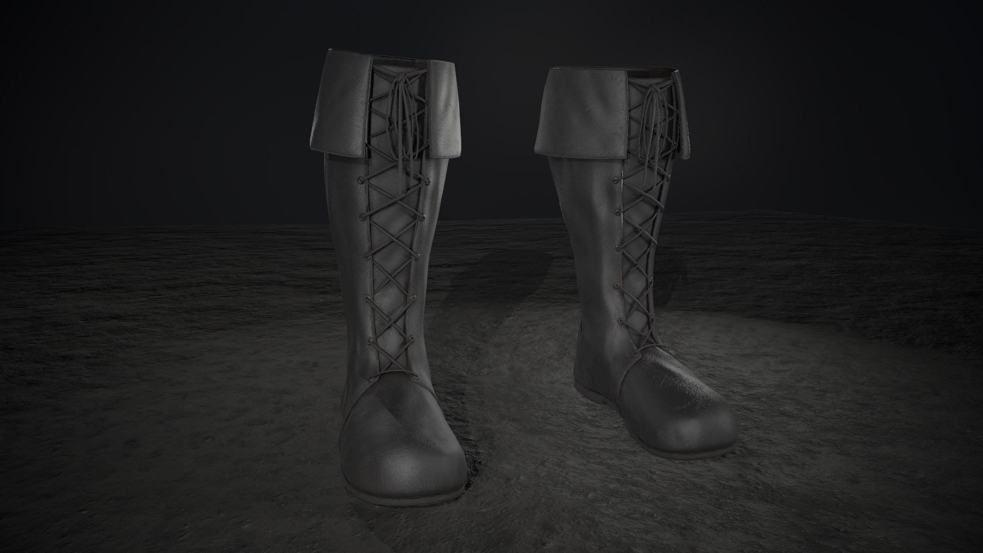 3D Black Medieval Boots Model - TurboSquid 1624733