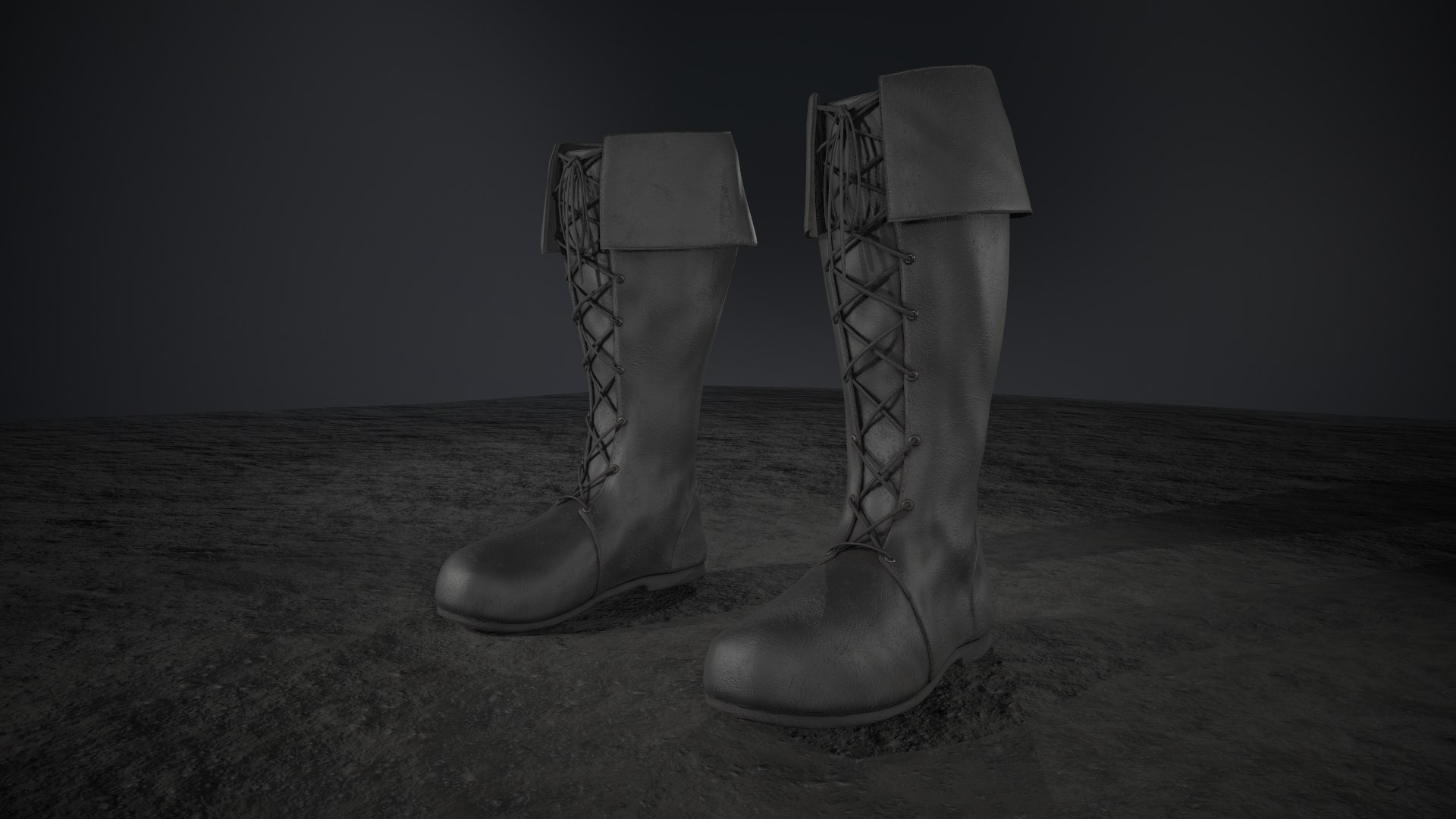 3D Black Medieval Boots Model - TurboSquid 1624733