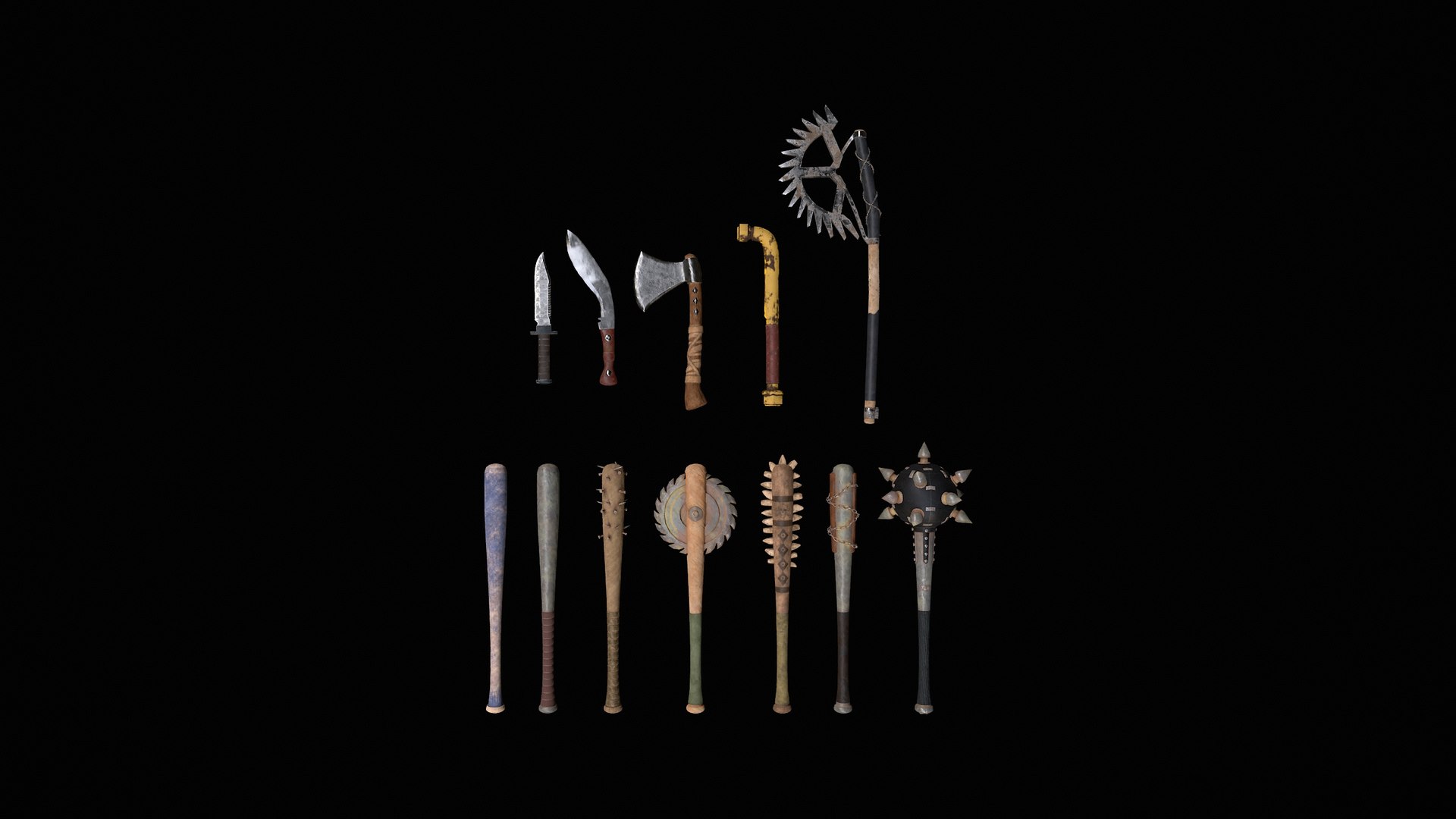 Melee Weapon Pack - 12 Mesh model - TurboSquid 2174870