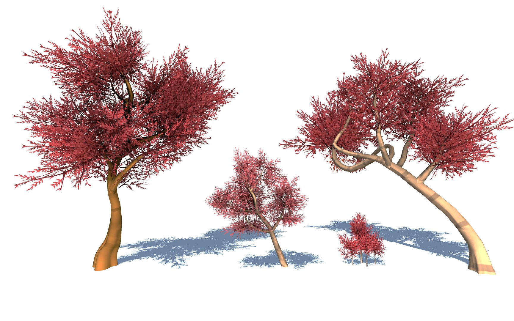 3D stylized colorful trees - TurboSquid 1513607