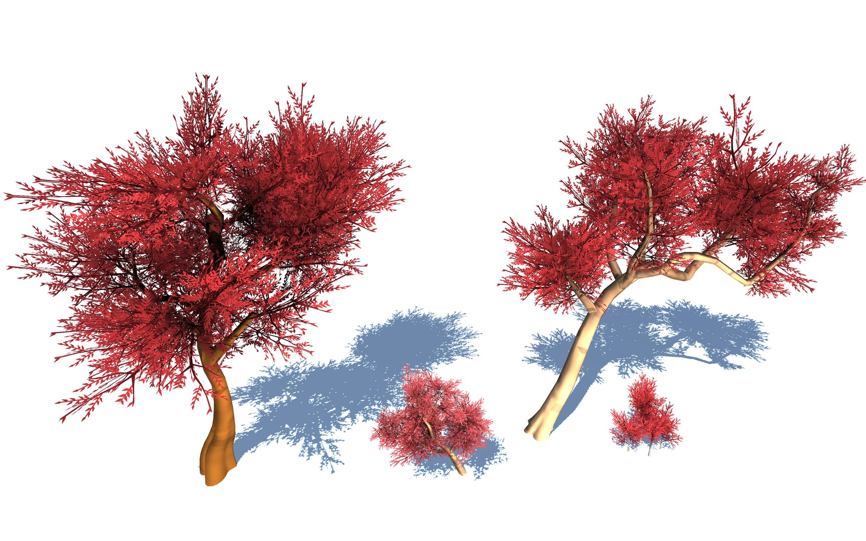 3D stylized colorful trees - TurboSquid 1513607