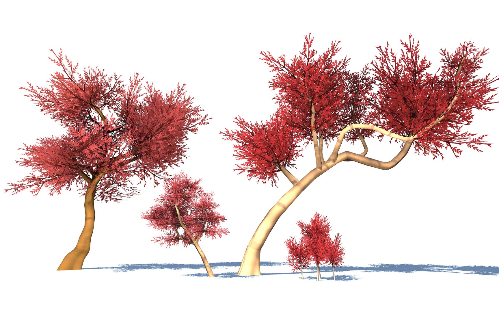 3D stylized colorful trees - TurboSquid 1513607