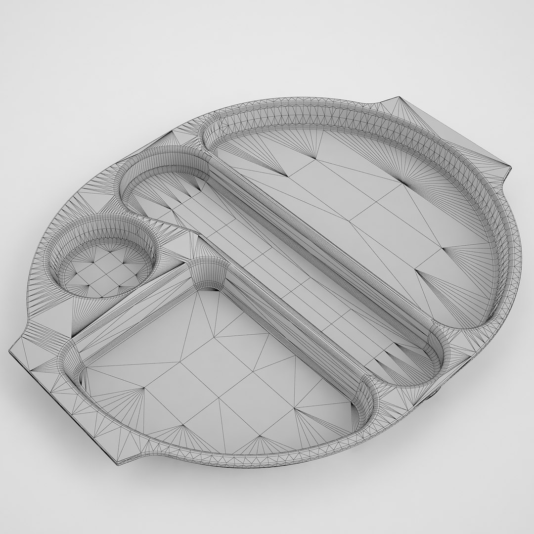 lunch food tray 3d model