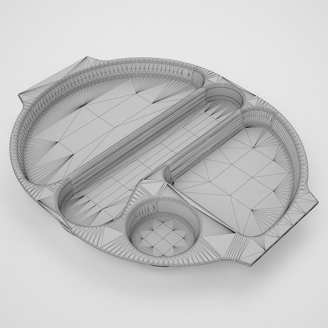 lunch food tray 3d model