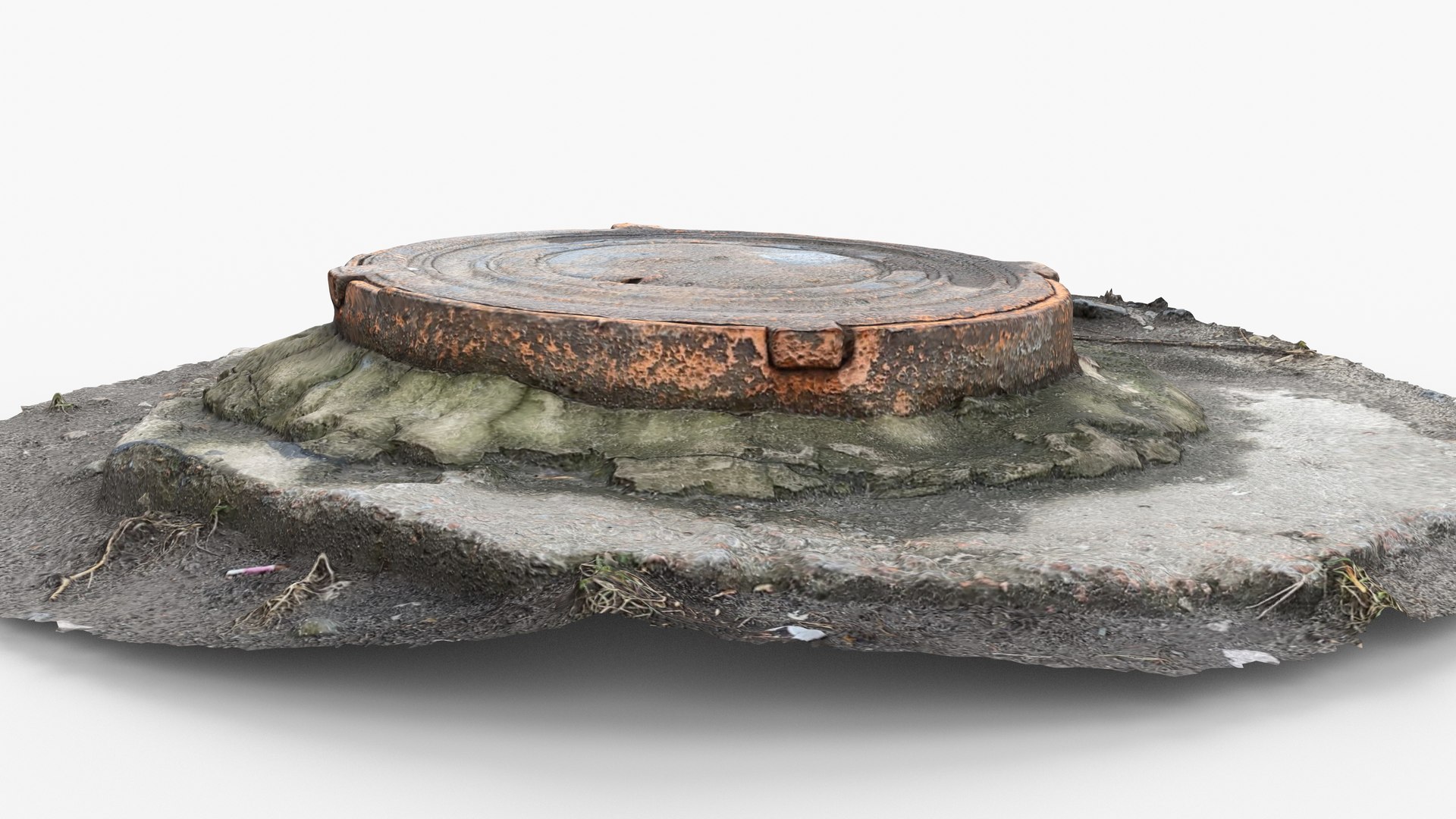 Photorealistic 3D Scan Of Manhole Hatch Cover Sewer Manhole 3D ...