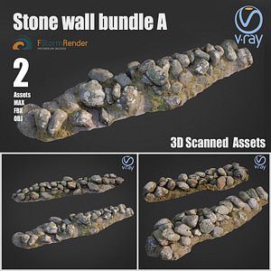 Bundle And Low Poly Stone Wall 3D Models With Enhanced License Tiers ...