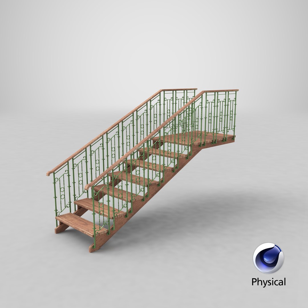 3ds max stairs wrought iron railing