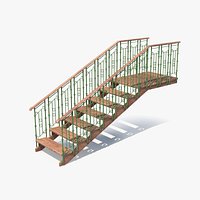 stairs wrought iron railing 3d dxf