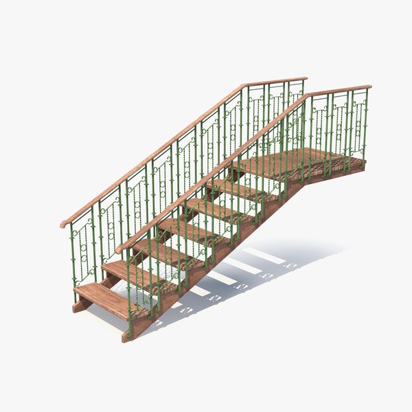 stairs wrought iron railing 3d dxf