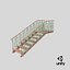 3ds Max Stairs Wrought Iron Railing
