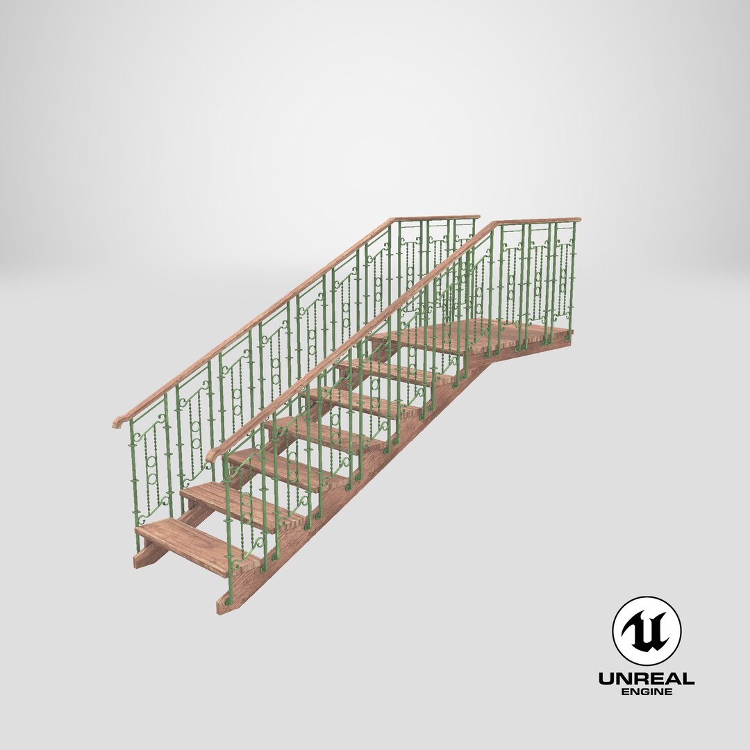 3ds max stairs wrought iron railing