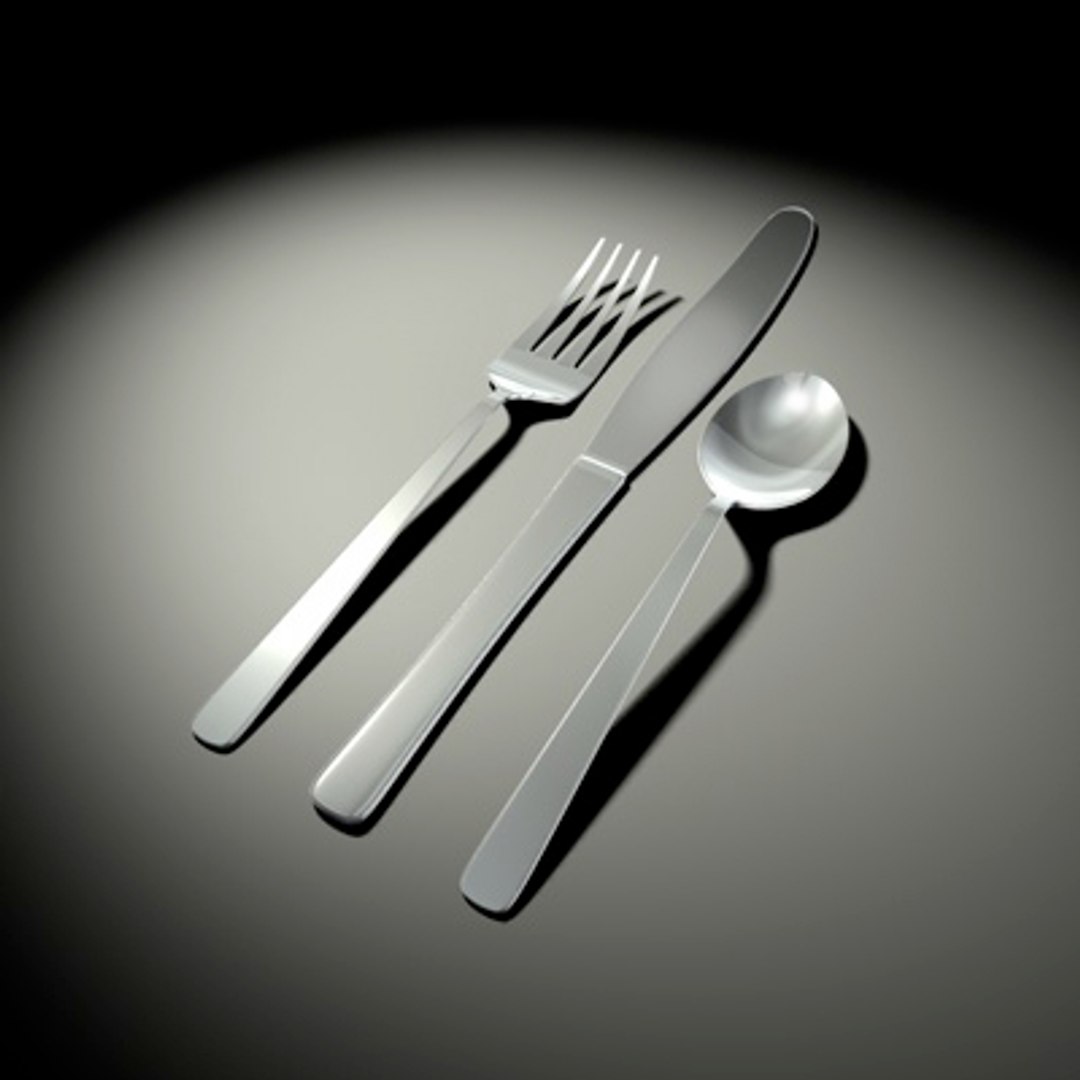 eating utensils 3d model