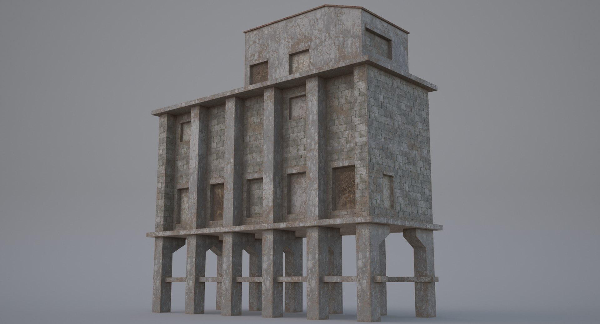 Old Building Model - TurboSquid 1399366